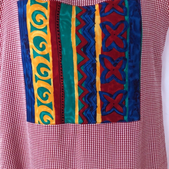 WaHaLa | Dresses | Art To Wear Straight Line Dress Red Jean Jacket ...